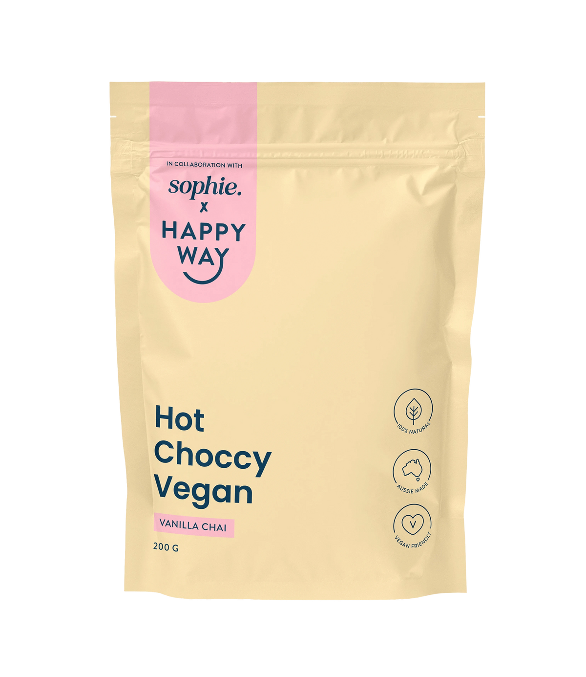 Happy Way Sophie's Hot Choccy Vegan Vanilla Chai 200g — Artisanal Australia